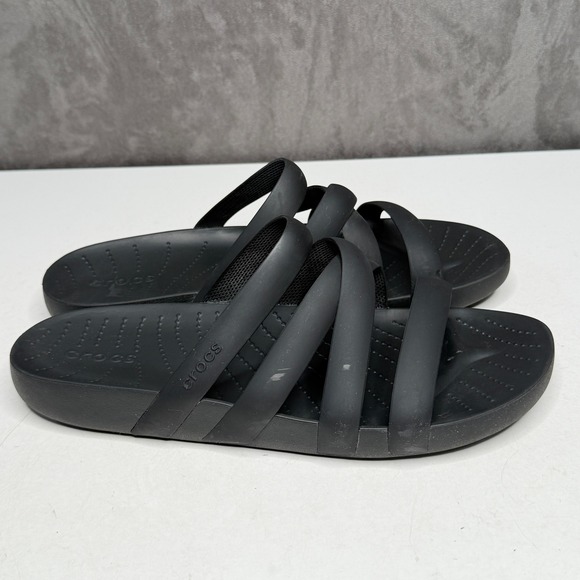 CROCS | Shoes | Crocs Swiftwater Strappy Sandals Womens 1 Black Multi ...